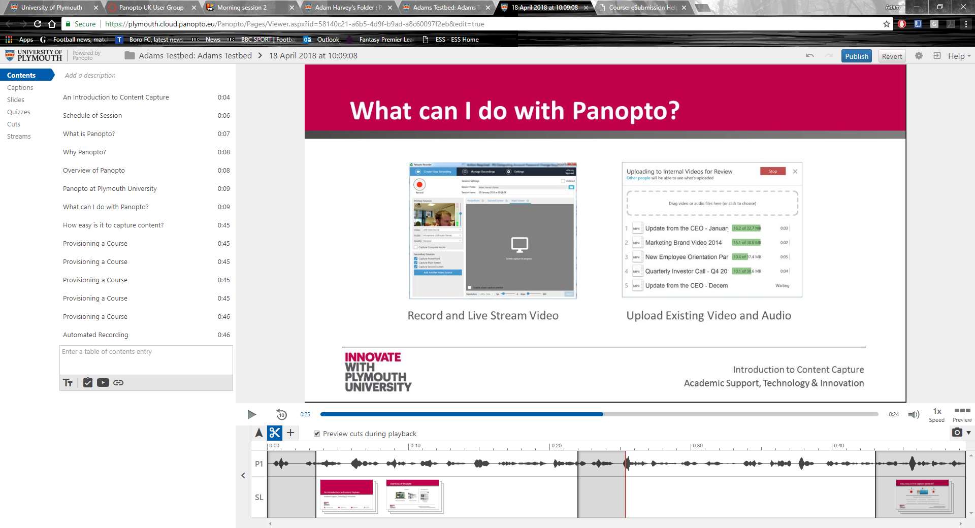 Editing videos with the Panopto Editor – Digital Education Help