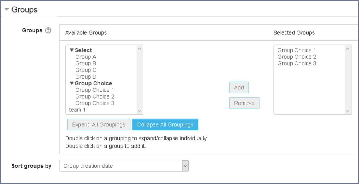 Using the Group Choice activity – Digital Education Help