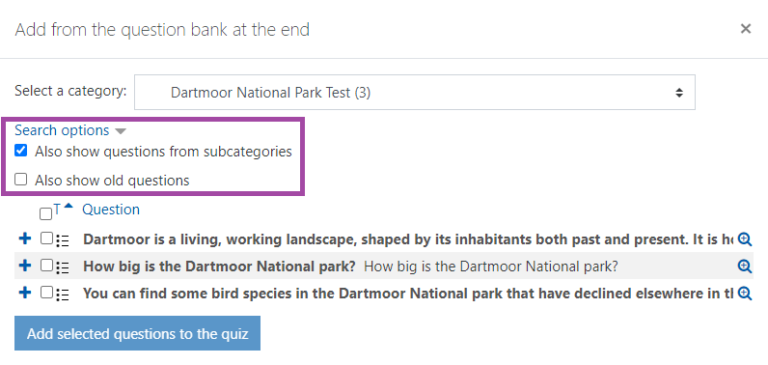 Creating multiple choice questions for a Moodle quiz using the question bank (recommended ...
