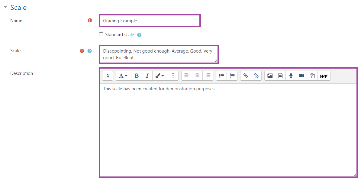 How to create a custom Scale in your Moodle course – Digital Education Help