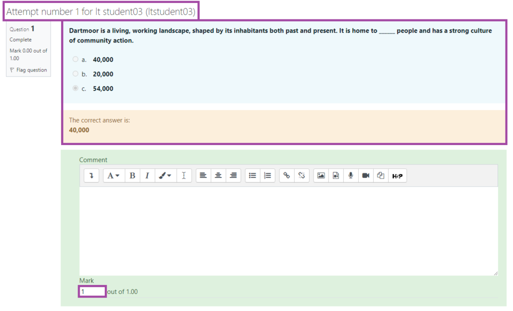 How to manually update marks for a Moodle Quiz? – Digital Education Help