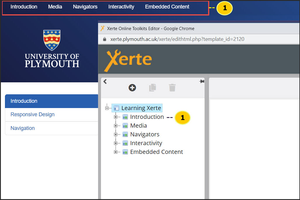 Navigation and layout in Xerte – Digital Education Help