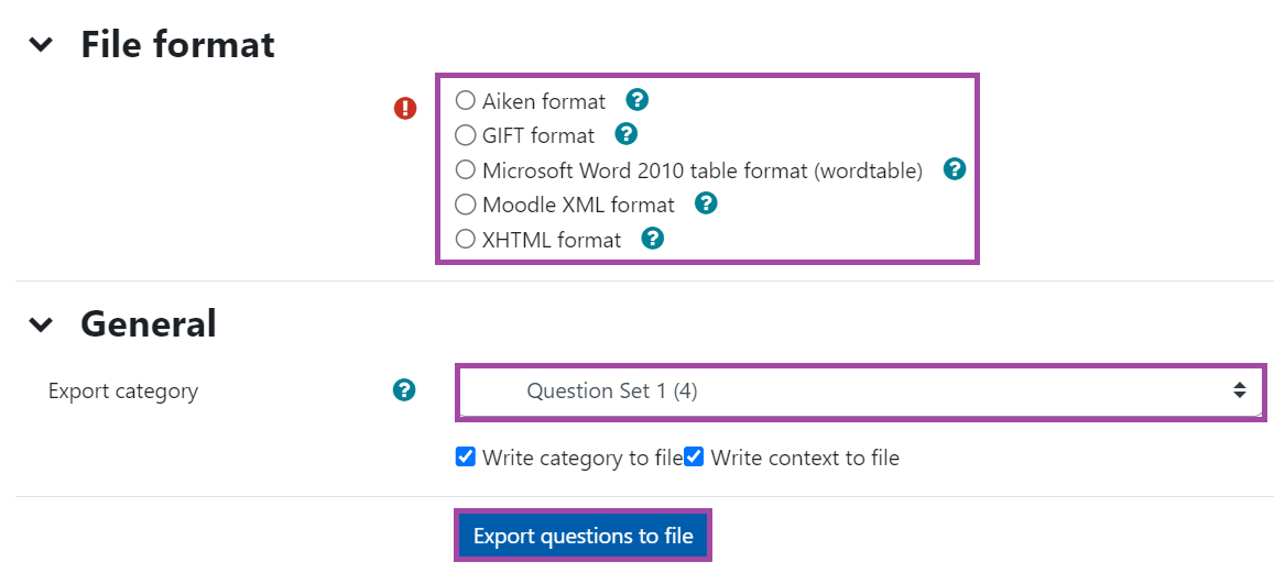 How to export questions from your Question bank? – Digital Education Help