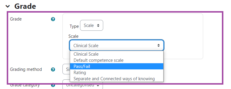 How to create an online submission in Moodle that uses pass/fail ...