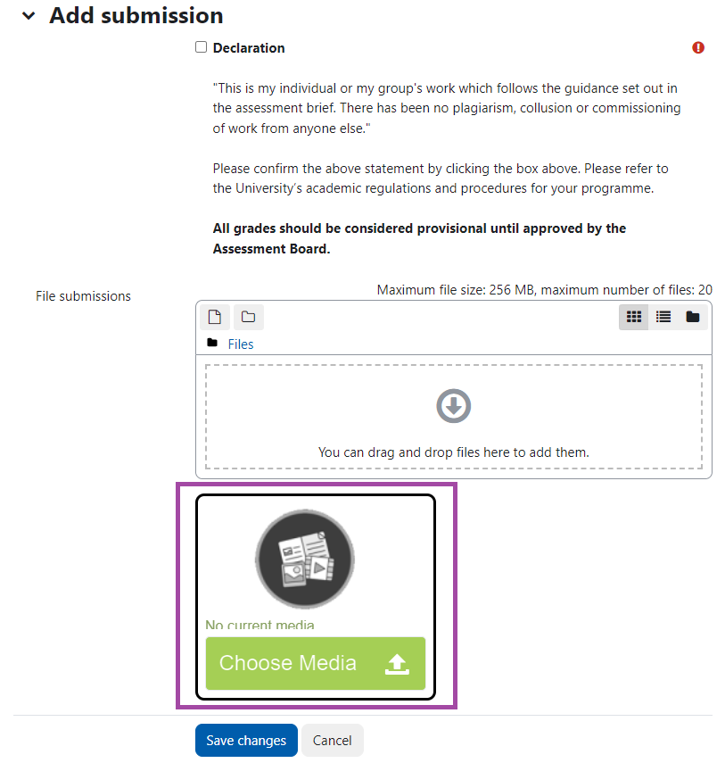 Creating an online submission in Moodle for students to submit video or ...