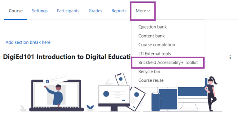 Getting started with Brickfield Accessibility Toolkit – Digital Education Help