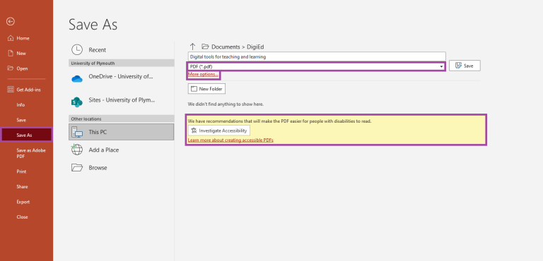 Saving PowerPoint Presentations as Accessible PDFs – Digital Education Help